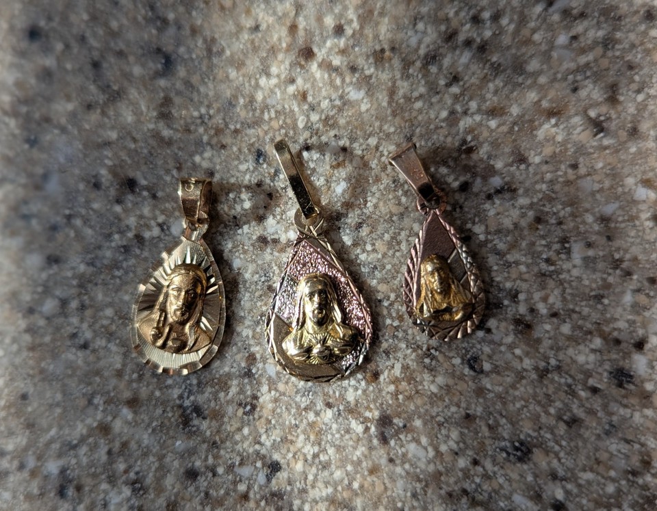 Genuine 14K 10K Gold JESUS Pendant/Charm First Communion Baptism 3 ...
