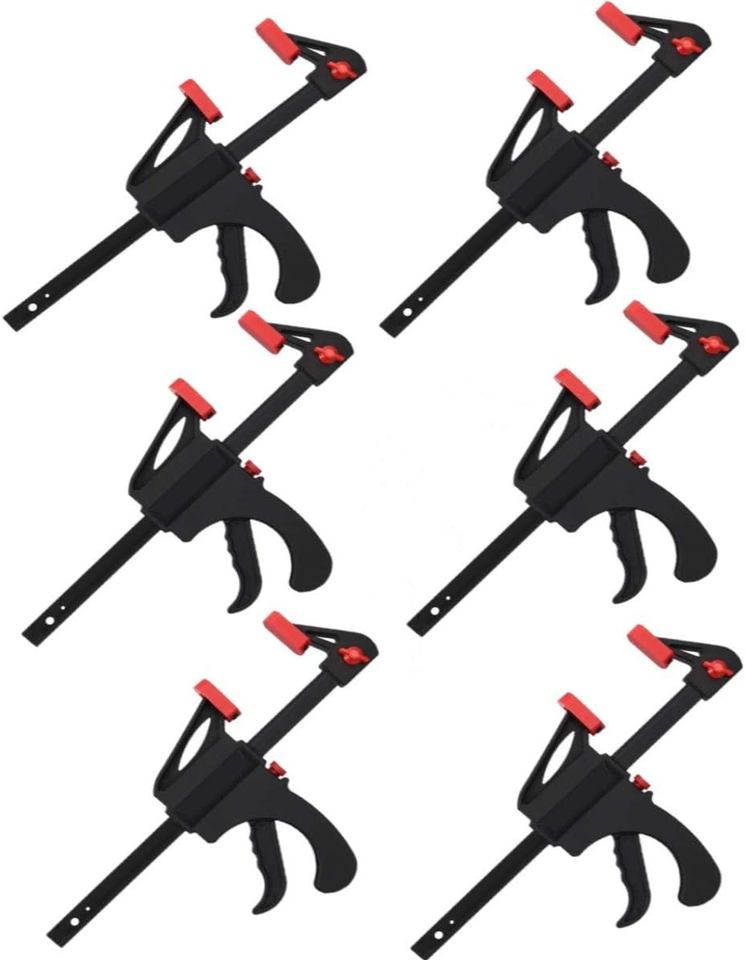 6Pcs Quick Grip Clamps, 4 Inch Ratchet Bar Clamps One Hand Quick ...