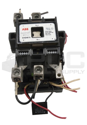 ABB EHDB75C DRIVE CONTACTOR 600VDC 75A W/ CAL16-11A AUXILIARY CONTACT ...