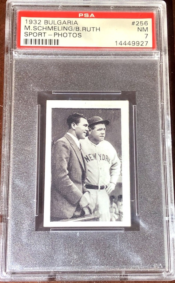 1932 BULGARIA BABE RUTH SPORT-PHOTO cigarette card PSA 7 Max Schmeling ...