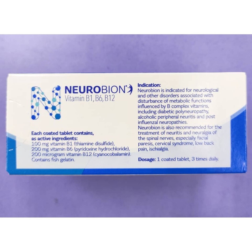60 Tablets Neurobion Vitamin B1, B6, B12 for Numbness, Tingling & Nerve ...