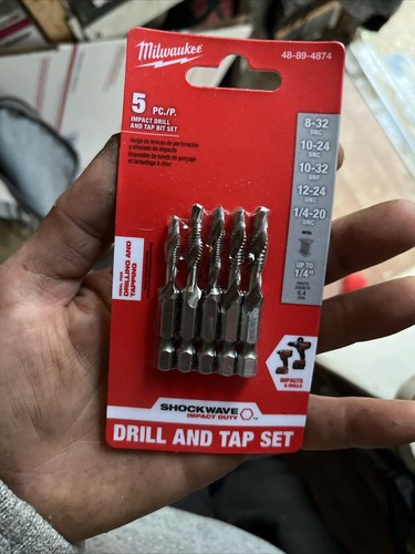 NEW Milwaukee Shockwave Impact Drill and Tap Bit (5 Piece) 48-89-4874 ...