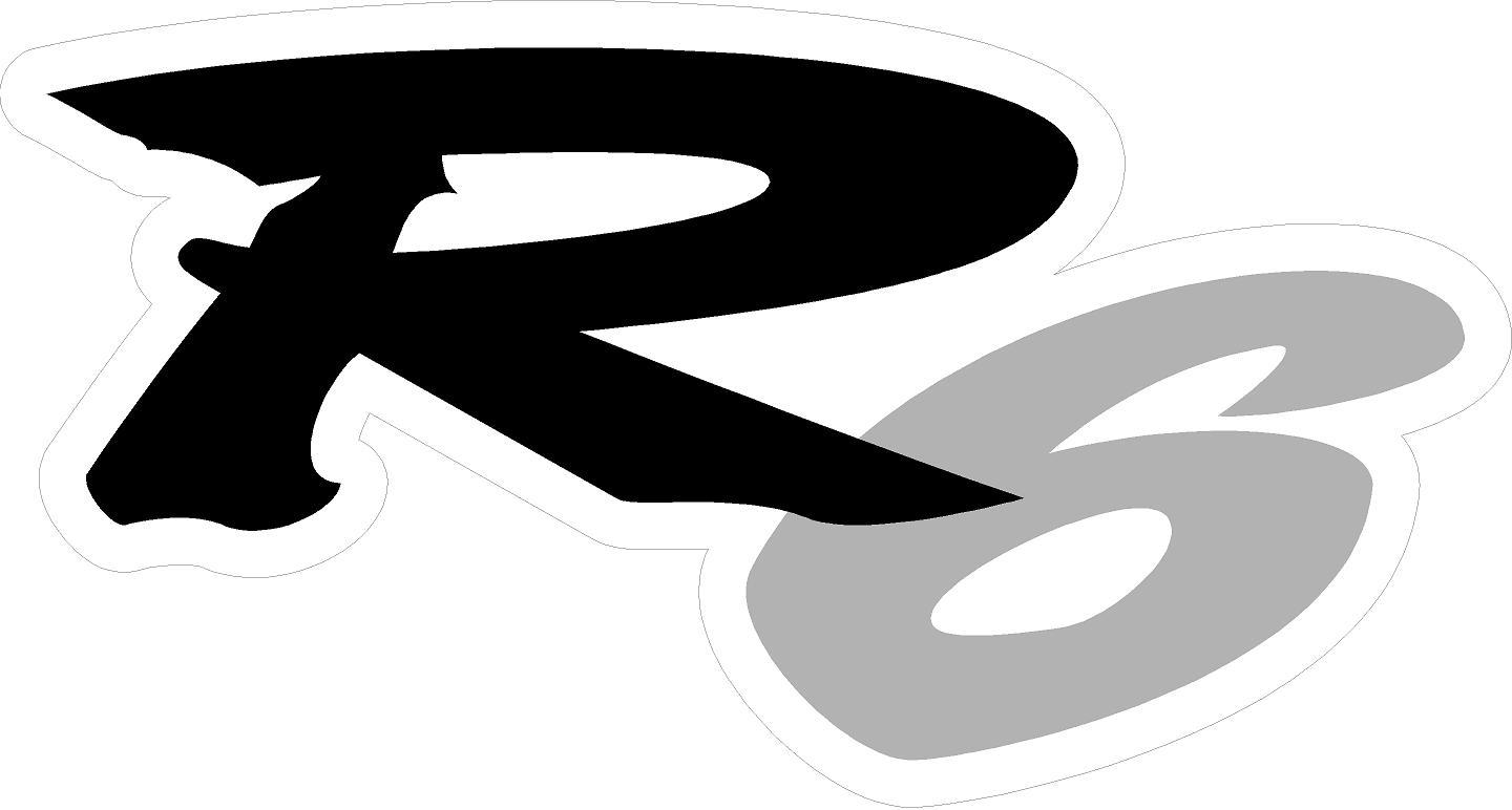 "#2269 (1) 4"" FZR R6 Logo Emblem Decal Sticker Laminated Black ...