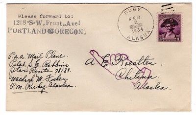 1934 Emergency Airmail Service Ruby Alaska AK Flight PAA Mail Plane | eBay