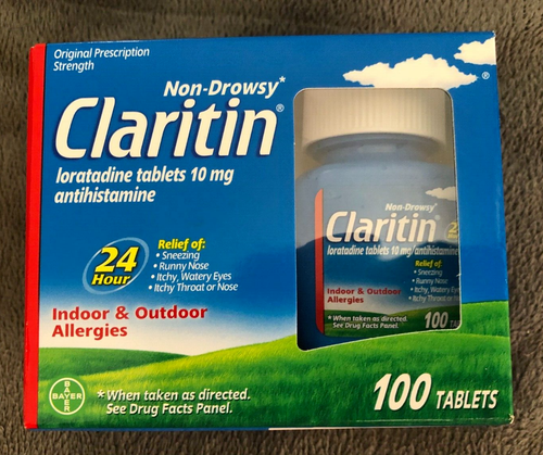 New Claritin Allergy 100 10mg Tablets 24 Hour Antihistamine Sneezing ...