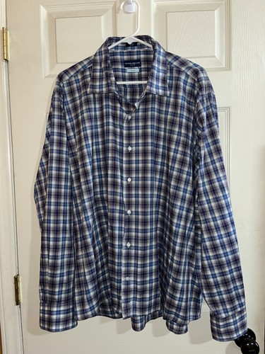 Peter Millar Mens 2xl Button-Up Shirt Blue Long Sleeve Flex Finish | eBay