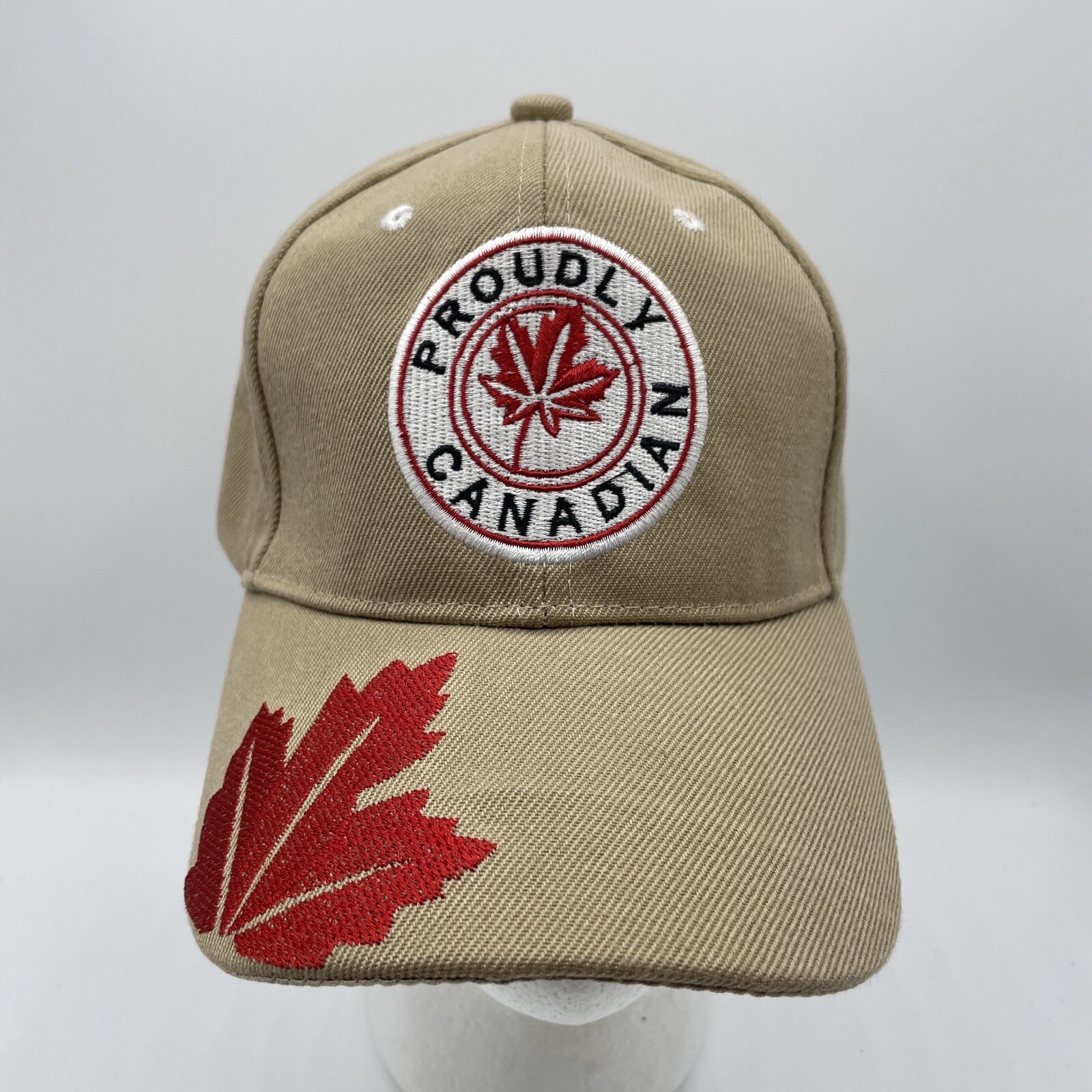 Proudly Canadian Hat Adjustable Strapback Beige Baseball Cap Canada ...