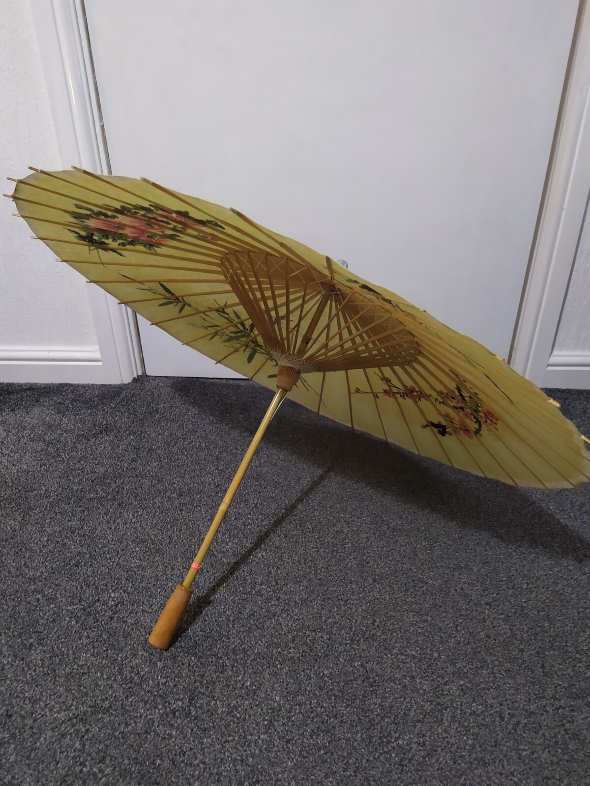 Traditional Chinese Paper Parasol Vintage Oriental Su… - Gem
