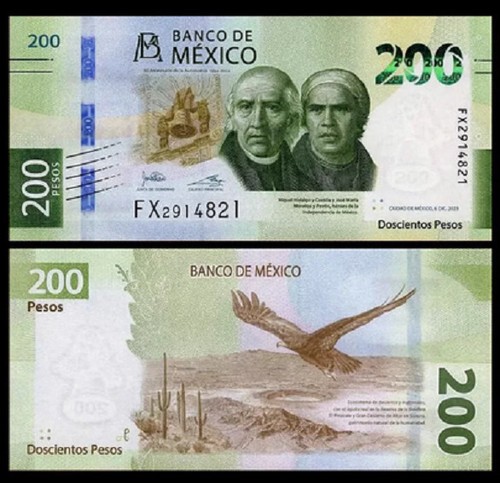 Mexico 200 Pesos 2023 2024 Comm. Random Signatures P 131A UNC NEW ...