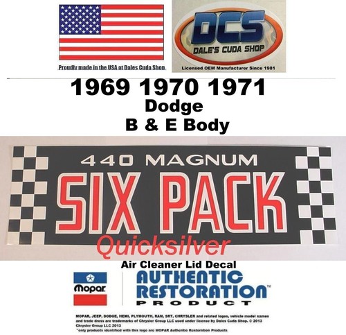 1970 1971 Dodge Super Bee R/T Challenger R/T 440 Six Pack Air Cleaner ...
