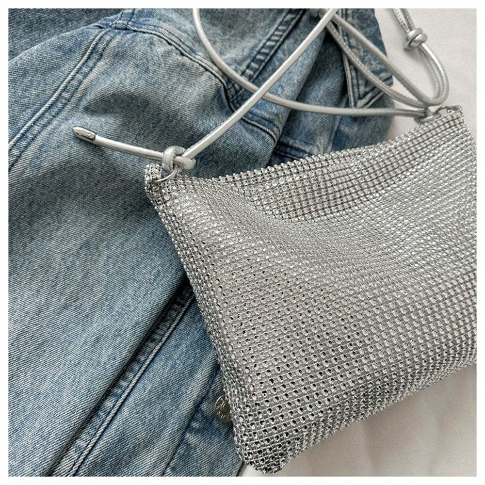 Rhinestone Decorative Messenger Bag Diamonds Handbags Elegant Tote Bags ...