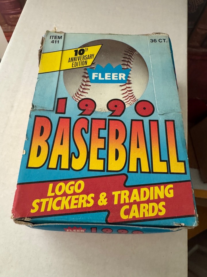 1990 Fleer Baseball Wax Box 36 Packs Ken Griffey Jr Bo Jackson Dale ...