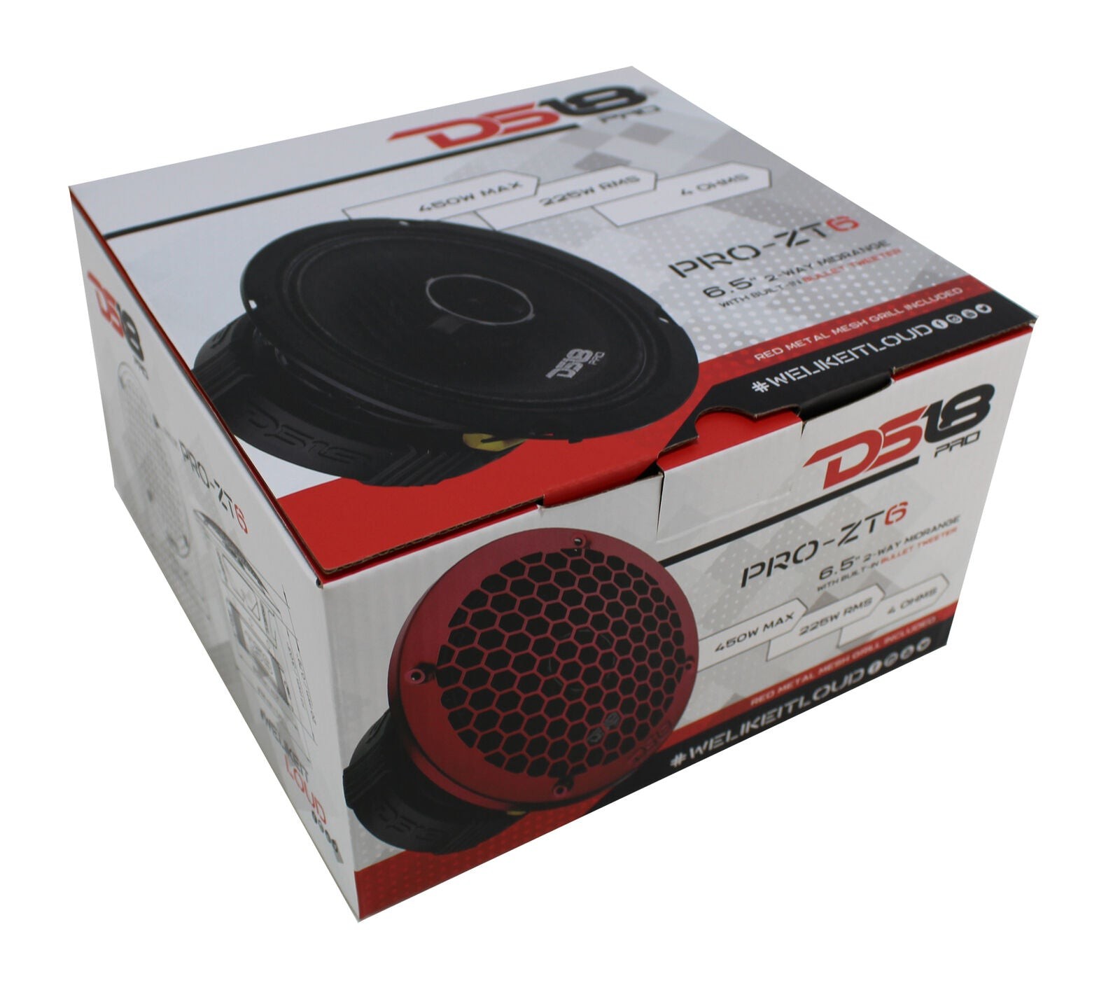 6.5" 225 Watt RMS 4-Ohm Motorcycle Mid Loudspeaker Built-in Tweeter ...