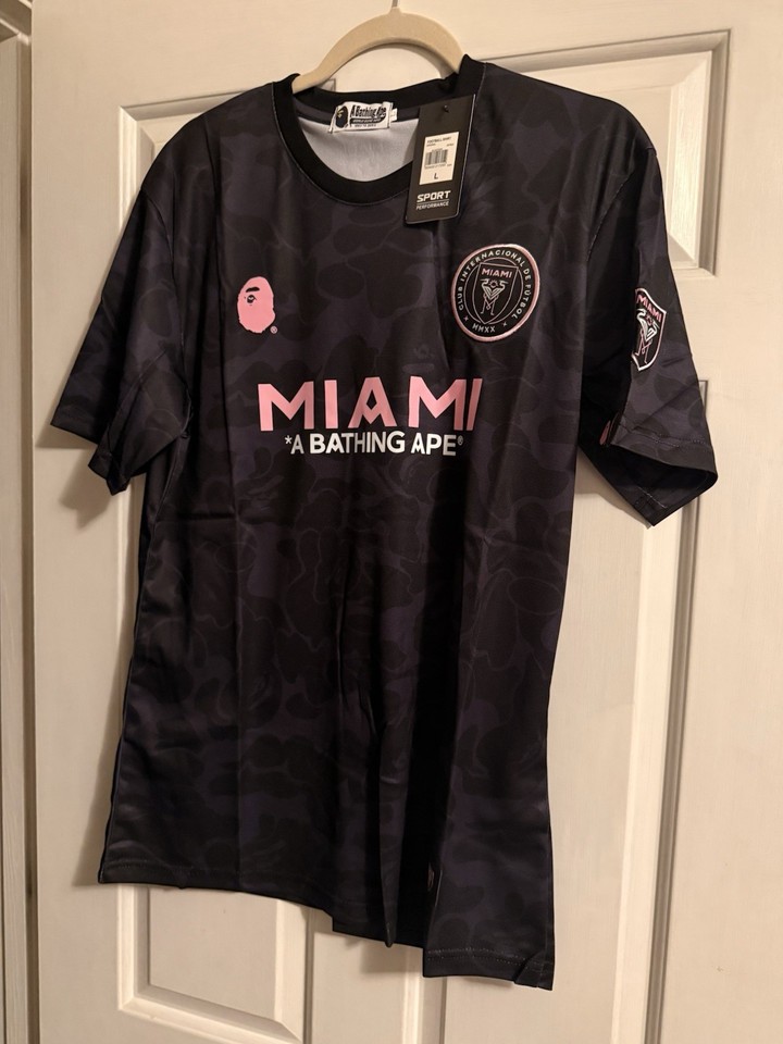 Inter Miami A Bathing Ape T Shirt US Slim Fit Large | eBay