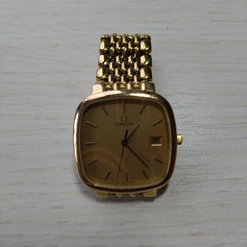 Omega Deville Gold Square Watch Metal Band Vintage Used | eBay