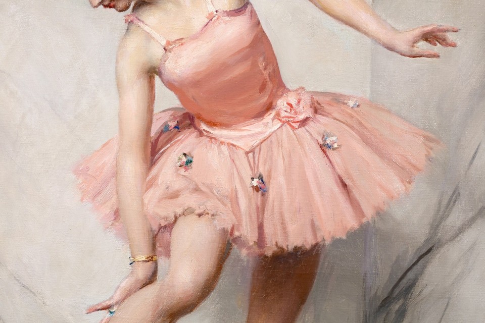 AUGUSTE LEROUX (1871-1954) LARGE SIGNED FRENCH OIL ON CANVAS - BALLET ...