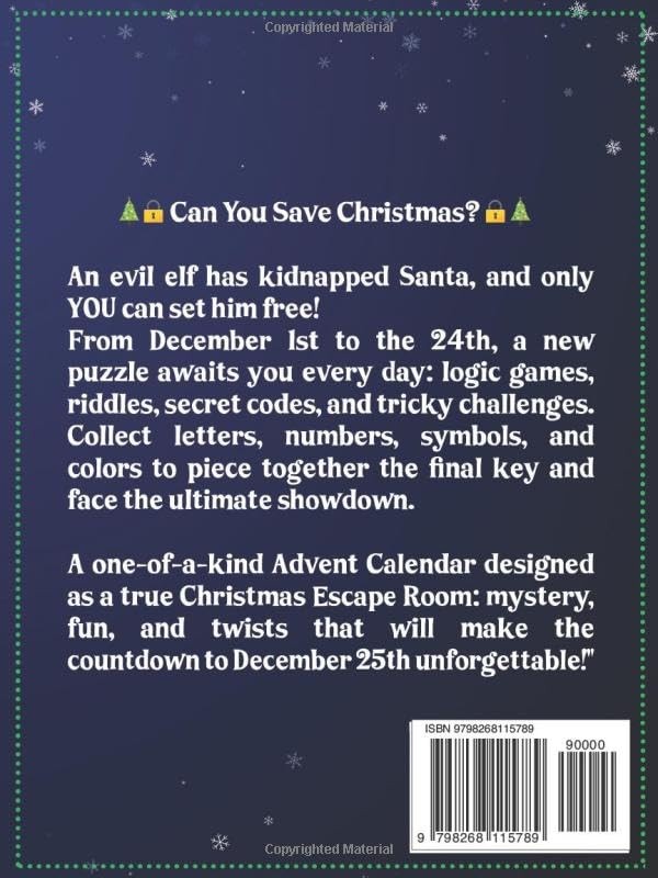 Unusual Advent Calendar Escape Room for Adults: 24 Riddles and Puzzles ...