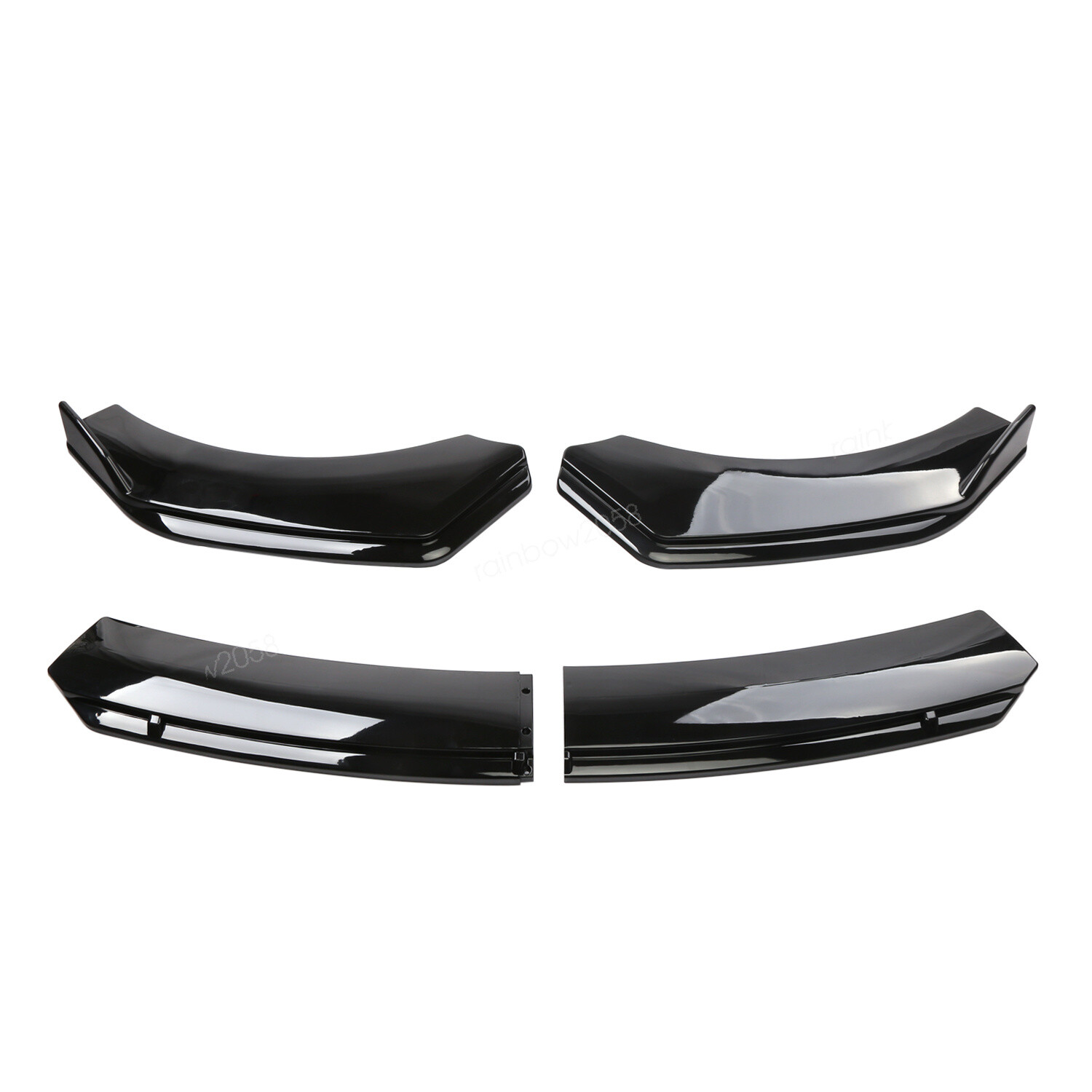 Front Bumper Lip Splitter Spoiler +Side Skirts Extension Panel For ...