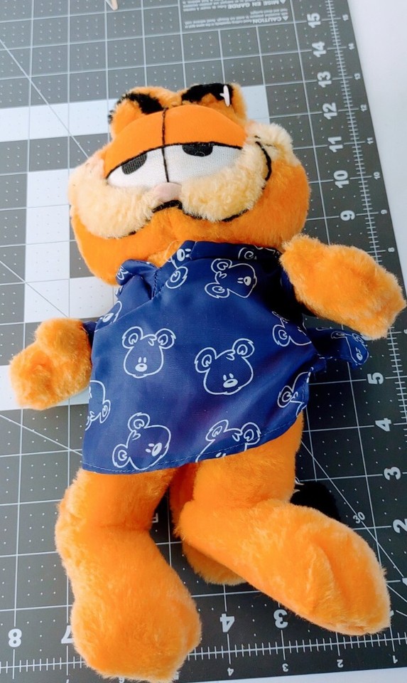 Vintage Plush GARFIELD THE CAT Night Shirt Pooky Pajamas Stuffed Animal ...