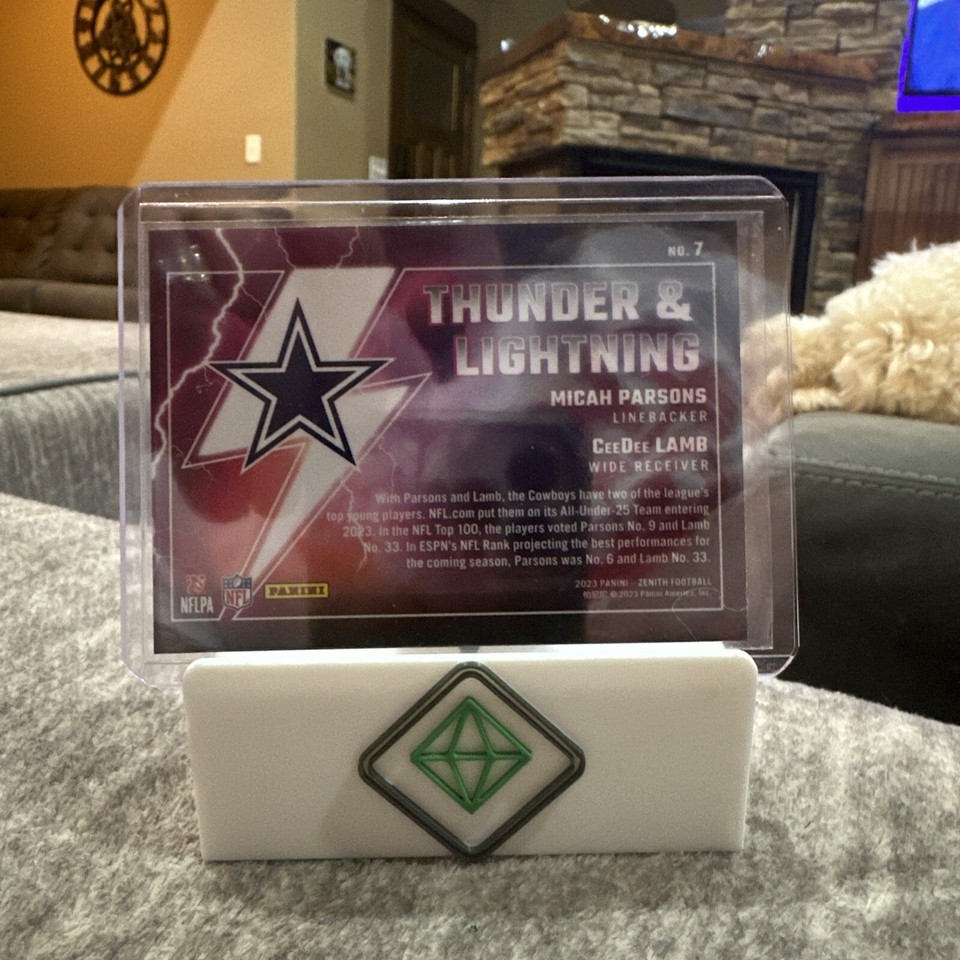 2023 Micah Parsons CeeDee Lamb Panini Zenith Thunder & Lightning Silver ...