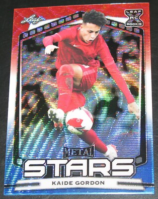 2022 Leaf Metal Stars Kaide Gordon Red White & Blue Wave # 1/4 RC ...