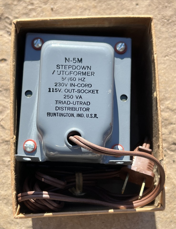 Triad N-5M, 230V 250VA Auto Transformer 6' Cord,115V Sec 2.17 RMS Amps ...
