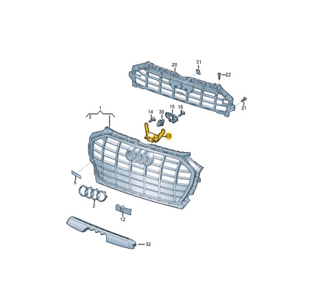 NEW AUDI Q5 FY 80A SPORTBACK FRONT RADIATOR GRILLE BRACKET 80A853231D ...