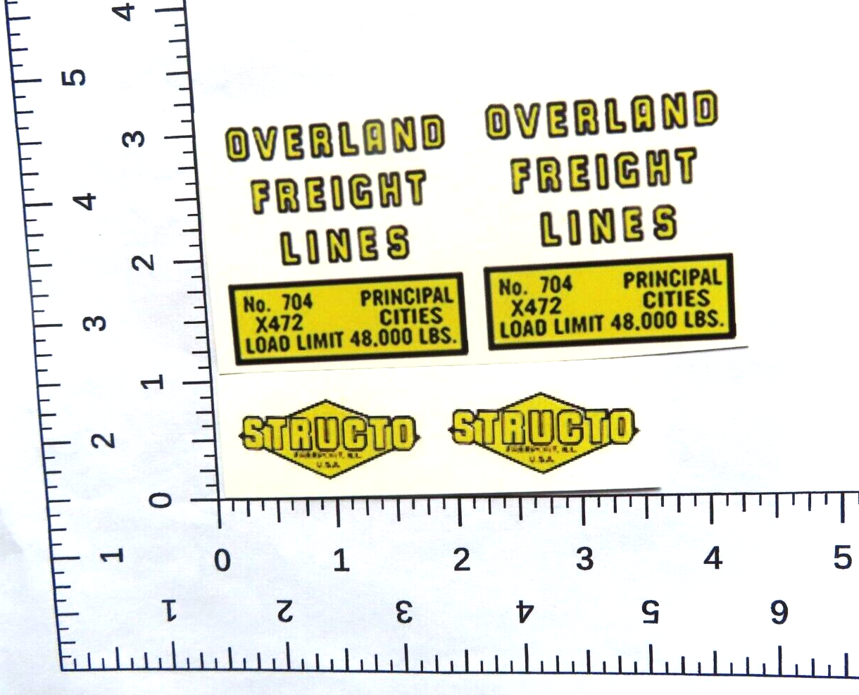 Structo OVERLAND FREIGHT WITH STRUCTO DOOR water slide decal SETWITH ...