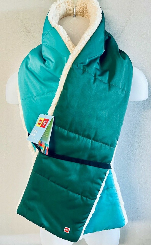 Lego Target X Collection Adult Color Block Puffer/ Sherpa Scarf Blue ...