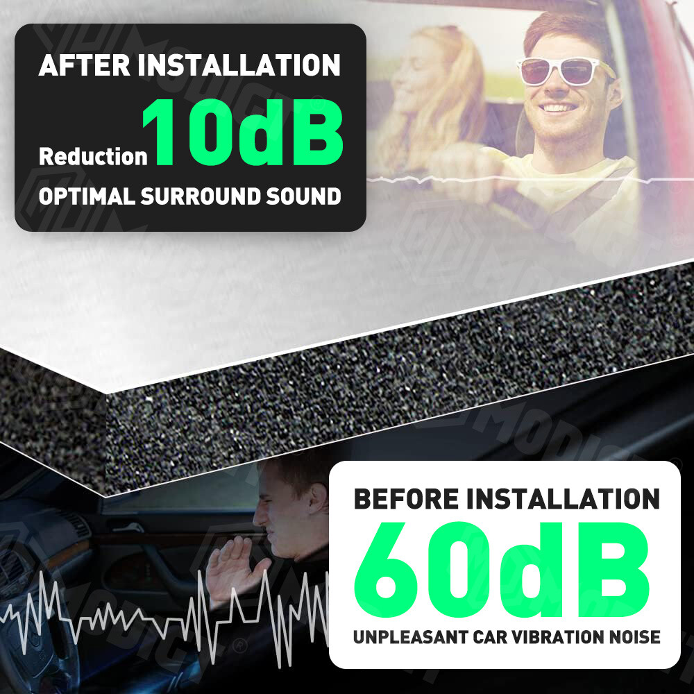 12pcs 50x30cm Sound Deadener Heat Shield SUV Trunk Floor Hood AntiNoise ...