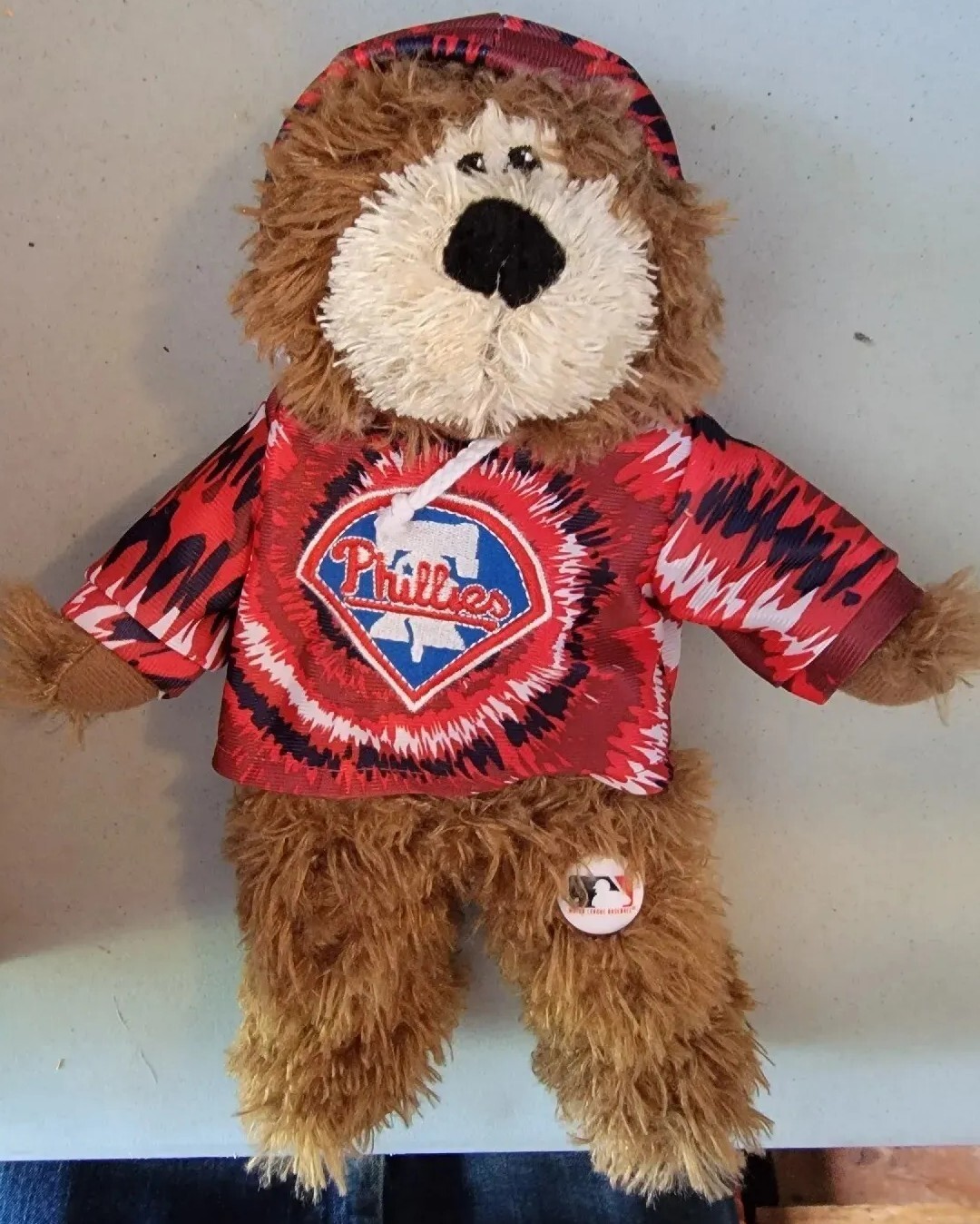 Phillies Baseball Teddy Bear Stuffed Animal Plush Tie Dye Shirt Hoodie ...