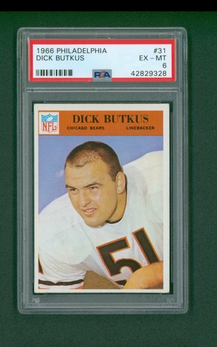1966 Philadelphia Football Card - #31 Dick Butkus RC, PSA 6 EXMT | eBay