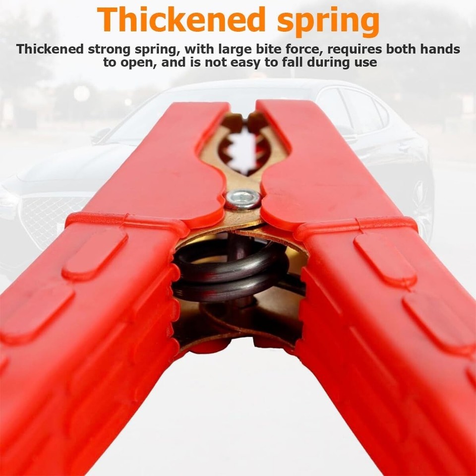 2PCS Heavy Duty Car Battery Clip Cables Alligator Clips Charger Clamp ...