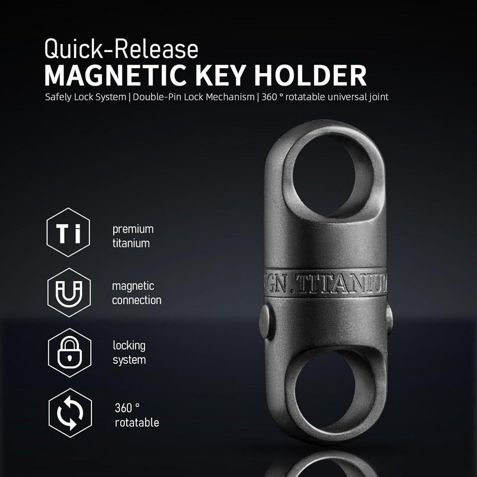 FEGVE Quick Release Keychain Titanium Magnetic Keychain Pull Apart ...