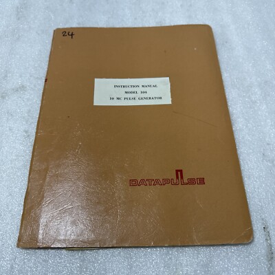 Manuals & Books - Datapulse Model