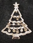 Vintage Kenneth Cole Silver Tone Christmas Tree Brooch Clear Rhinestone ...