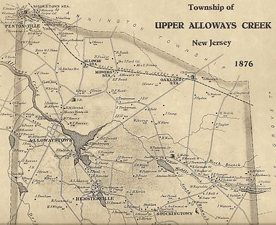 Alloway Paradise Lakes Cohansey NJ 1876 Maps with Homeowners Names ...