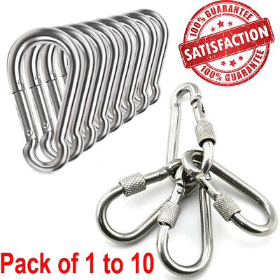Carabiner Clip Small Large CARABINA Clips Snap Hooks HEAVY DUTY ...