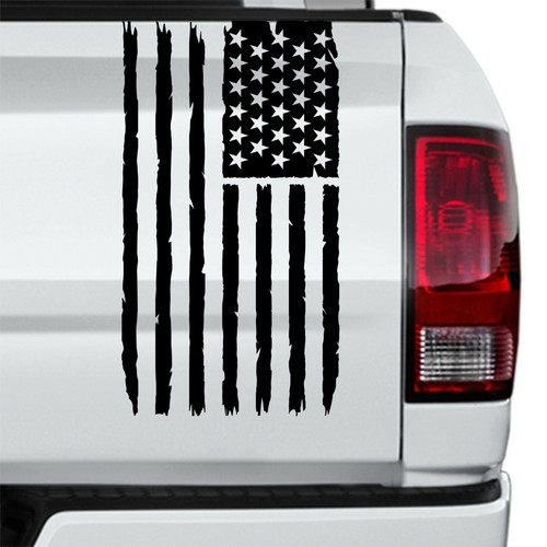 Distressed American Flag Tailgate Decal 3M Vinyl Sticker for Pickup ...
