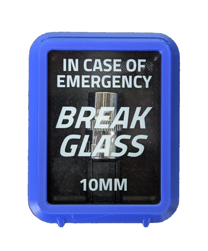 In Case of Emergency 10mm Socket - "Break Glass" Display Case - BLUE | eBay
