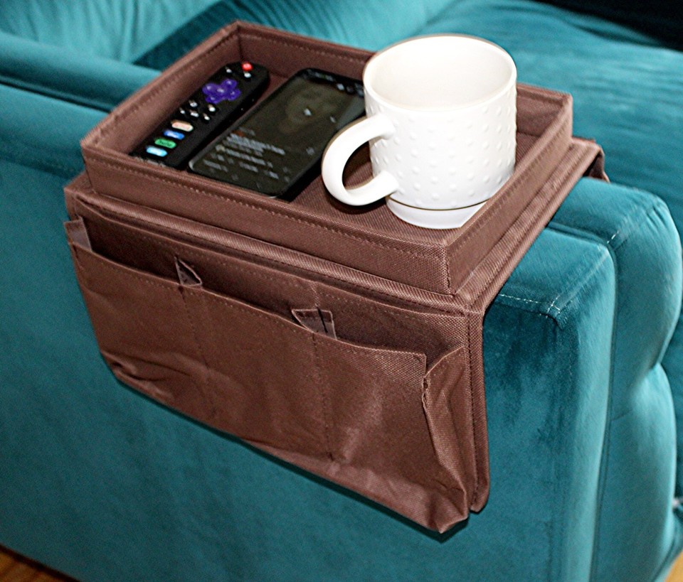 ARMCHAIR Remote Control Holder Snack Sofa Arm Rest Organizer Caddy ...