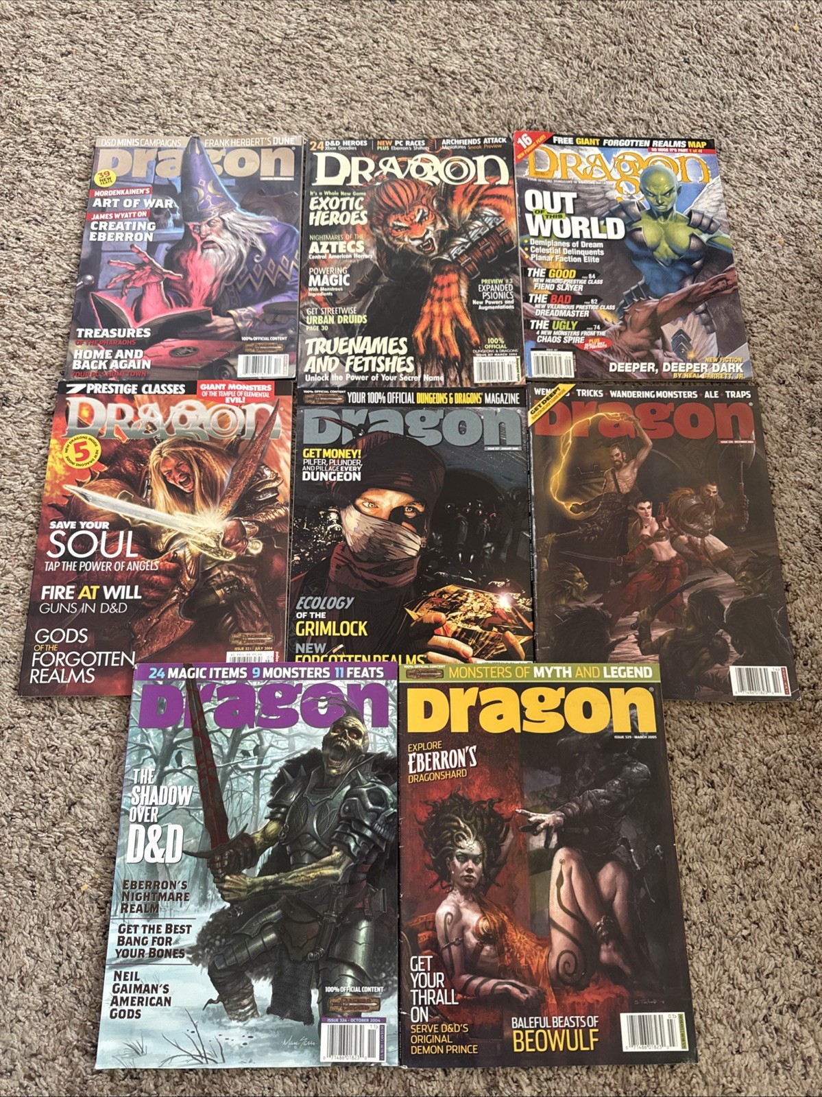 Dungeons and Dragons Lot Of 8 Dragon Magazine Lot Very Fine Condition ...