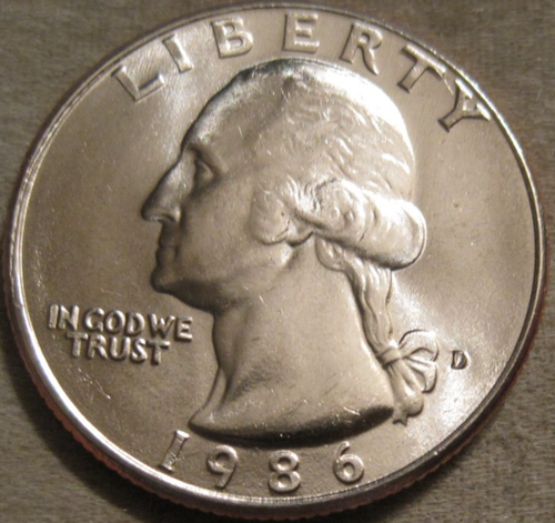 SELLING AS SHOWN - 1986 D UNCIRCULATED WASHINGTON QUARTER ** NICKEL ...