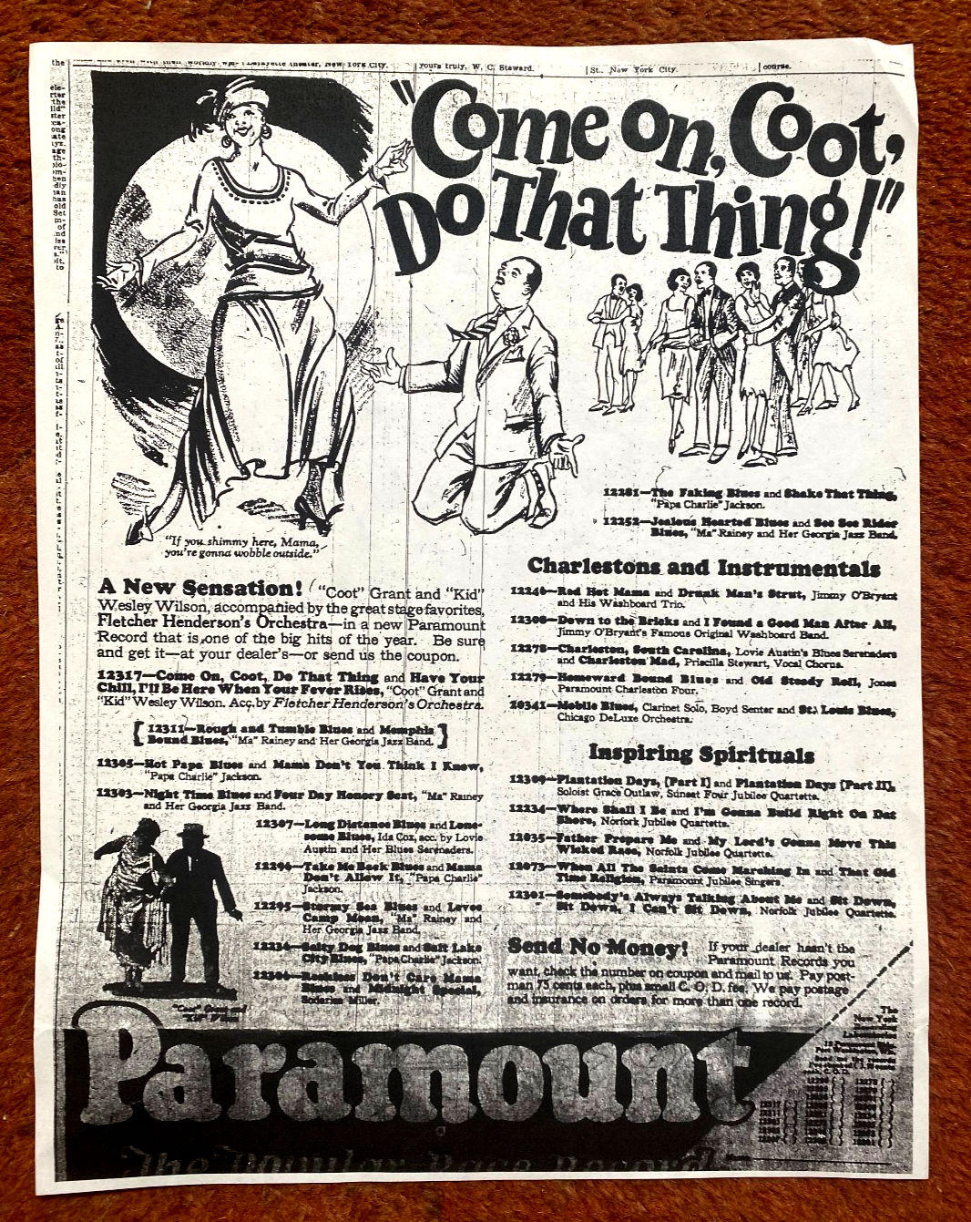 78 RPM Coot Grant & Wesley Wilson (Louis Armstrong) Paramount 12317, E ...