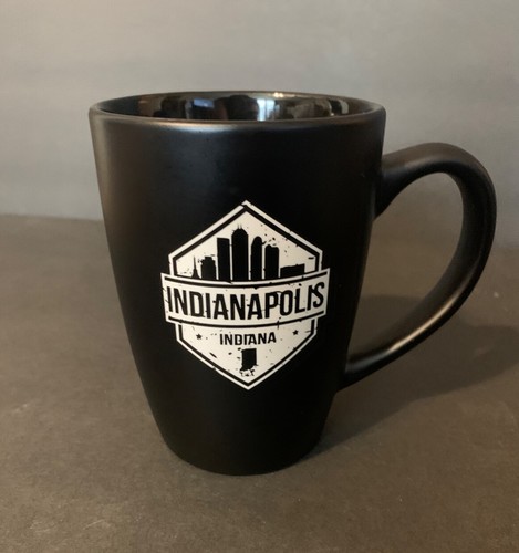 Large Labeled Indianapolis, Indiana Matte Black Coffee Mug/Cup | eBay