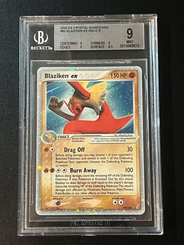 Pokémon Blaziken Ex Crystal Guardians BGS 9.0 Sub Grades Fresh Slab ...