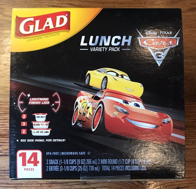 Glad Disney Cars Lunch Food Storage Containers Variety Pack, 14 Pc for ...