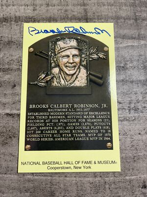 Brooks Robinson hand Signed HOF induction post card Orioles | eBay