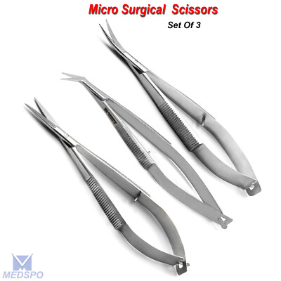 Micro Dissecting Noyes Spring Scissors Ophthalmic Eye Tissue Trimming ...