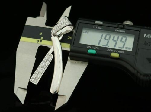 White 925 Sterling Silver EDGE RAZOR Necklace Pendant 1.20ct Cubic ...